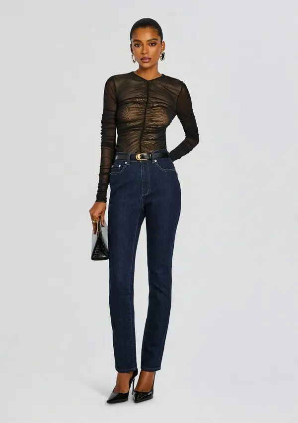 SEROYA Eirlys Mesh Top - Black/nude