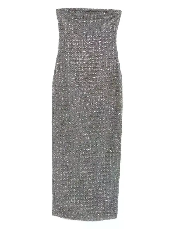 ROTATE BY BIRGER CHRISTENSEN Bead-embellished Maxi Dress - Silver