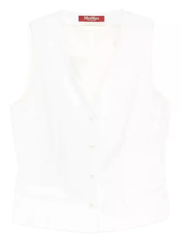 Max Mara V-neck Button Vest - Neutrals