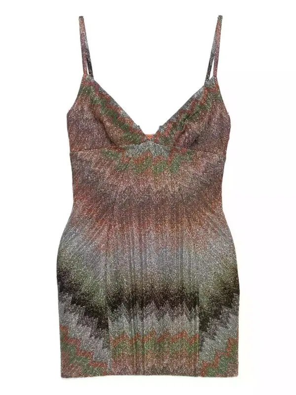 Missoni Sleeveless Chevron-pattern Mini Dress