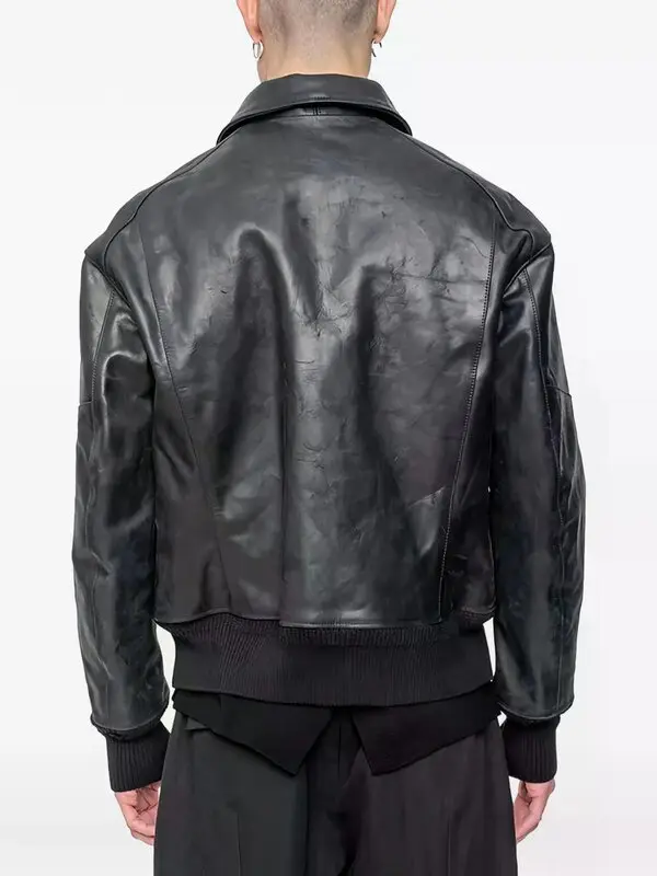THE VIRIDI-ANNE Zip-up Leather Jacket