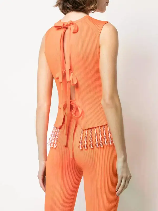 Opening Ceremony Beaded Open-back Top