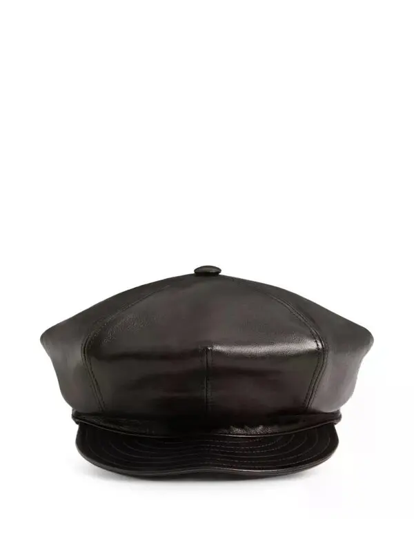 Valentino Garavani Vlogo Signature Leather Cap - Black