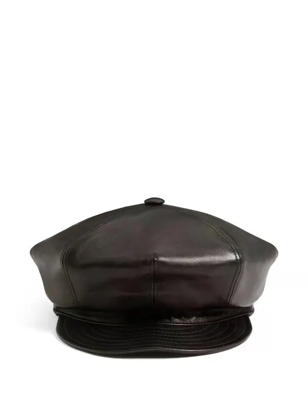 Valentino Garavani Vlogo Signature Leather Cap - Black