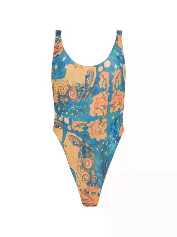 DONDE ESTEBAN El Beso Scoop-neck Swimsuit - Blue