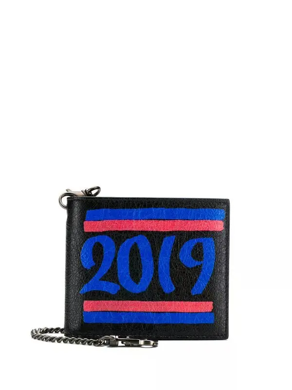 Balenciaga Graffiti Print '2019' Wallet - Black