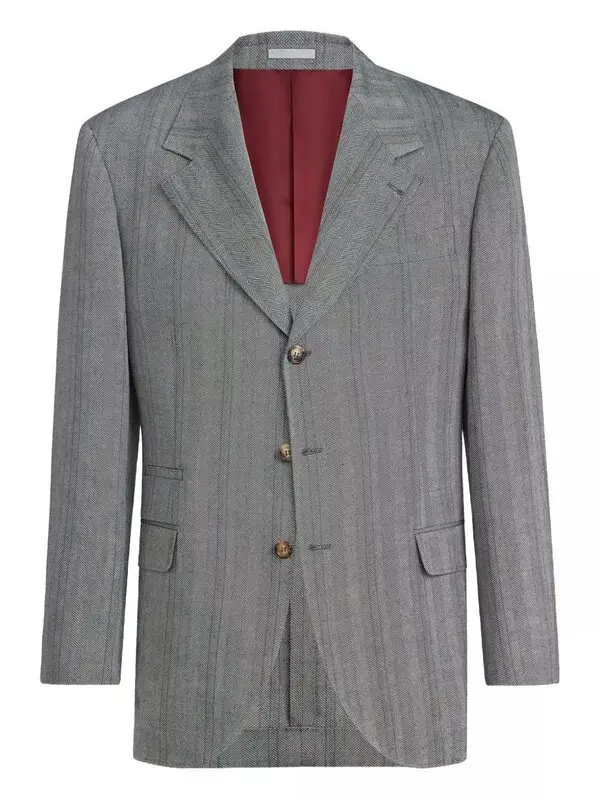 Brunello Cucinelli Long-sleeves Blazer - Grey