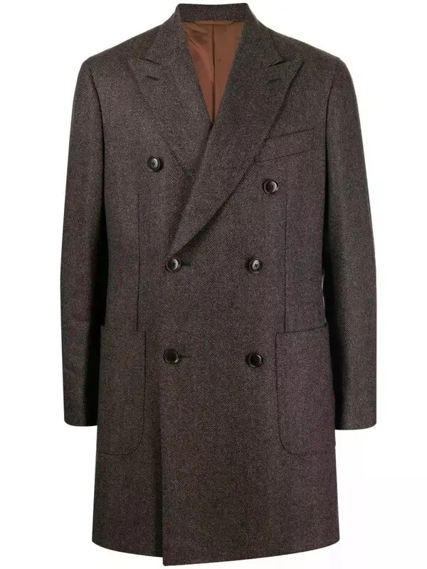 Luciano Barbera Houndstooth-pattern Wool Coat