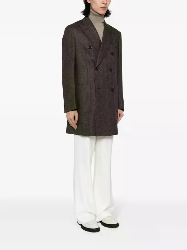 Luciano Barbera Houndstooth-pattern Wool Coat