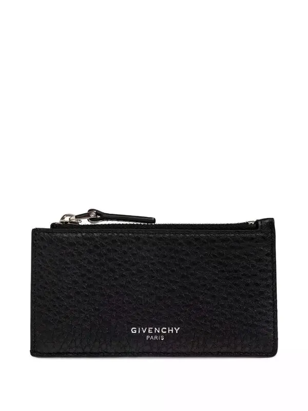 Givenchy Zip Leather Card Holder - Black