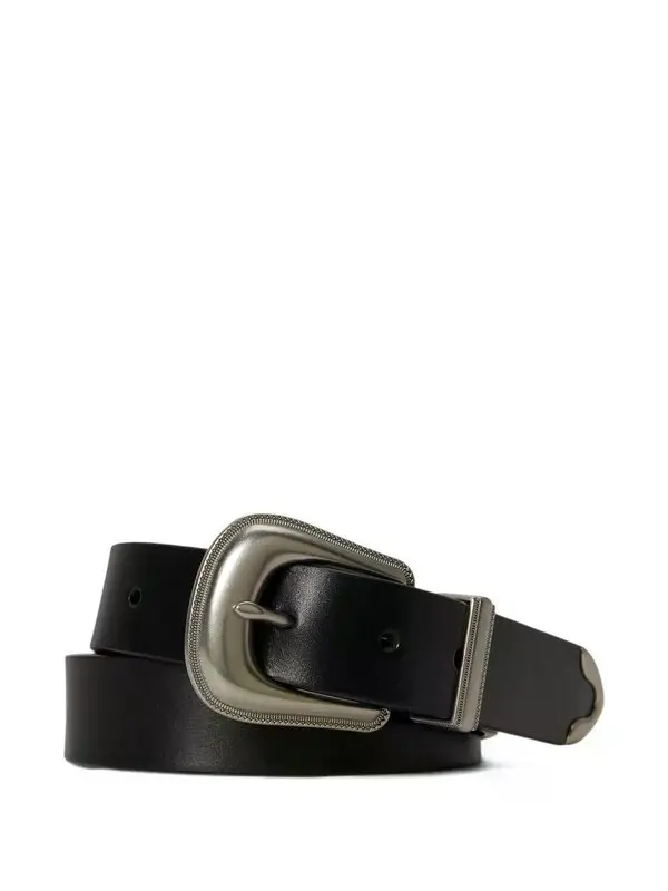 Polo Ralph Lauren Engraved Western Leather Belt - Black