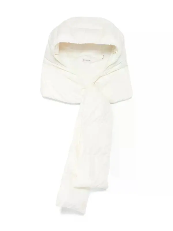 Moncler Hodded Padded Scarf - White