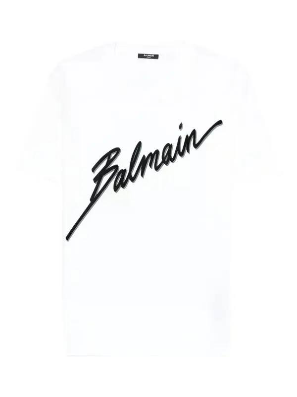 Balmain Logo-embroidered T-shirt - White