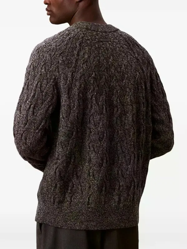 Calvin Klein Cable-knit Pullover Sweater - Grey