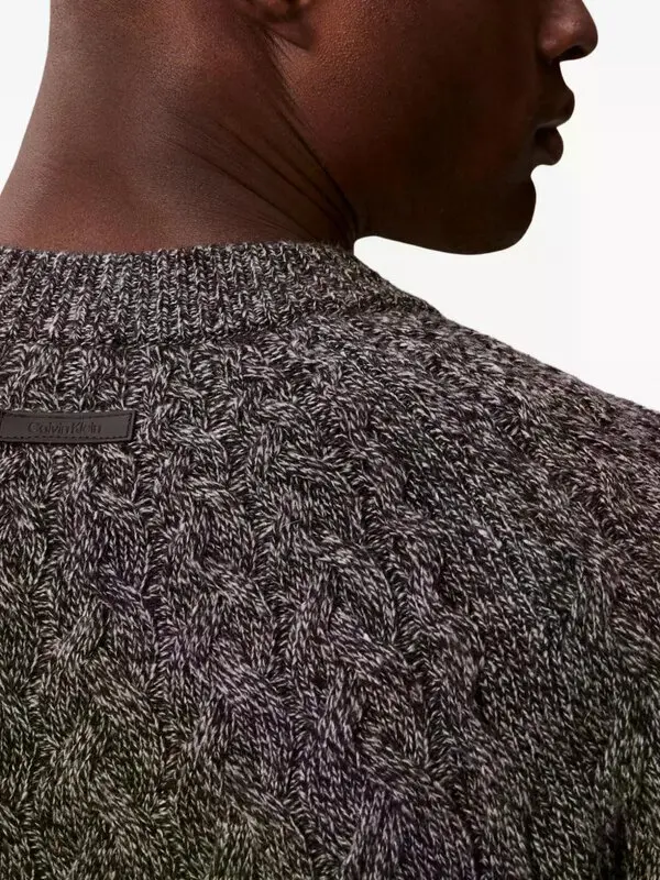Calvin Klein Cable-knit Pullover Sweater - Grey