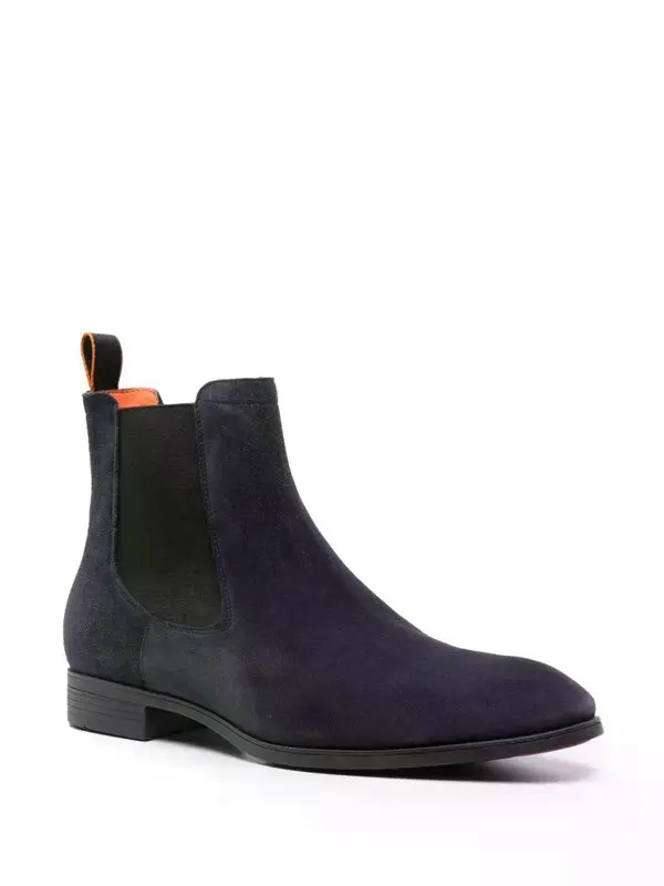 Santoni Suede Chelsea Boots - Blue