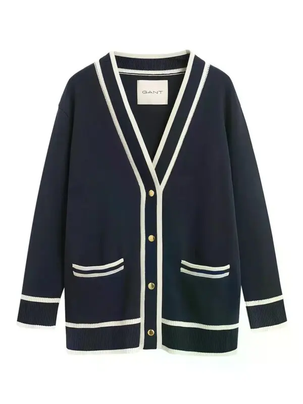 Gant Contrast Knit Cardigan