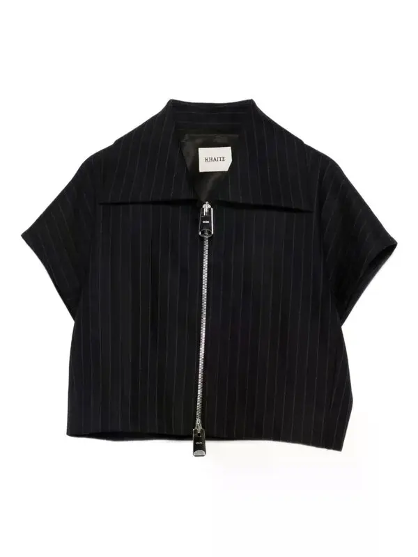 Khaite Zipped Pinstripe Shirt