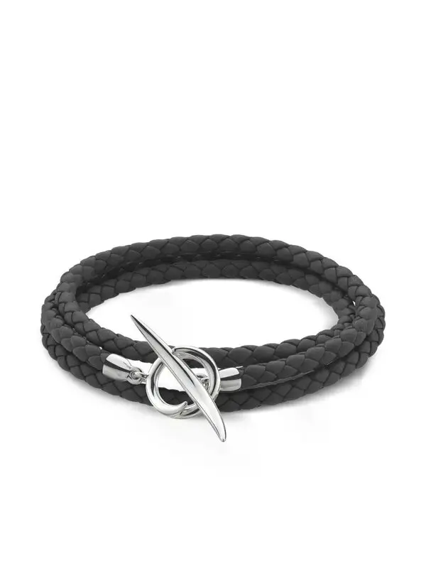 SHAUN LEANE Sterling Silver T-bar Bracelet - Black
