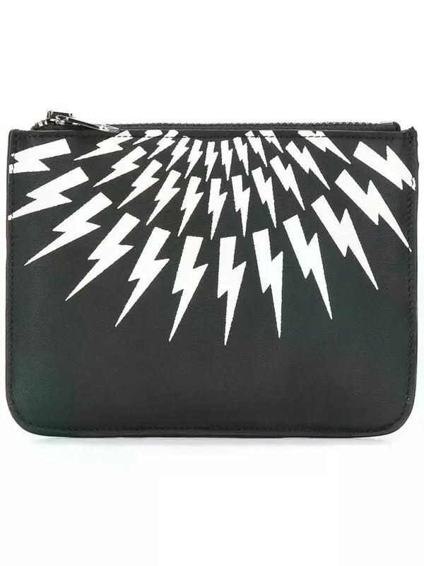 Neil Barrett Thunder' Zip Coin Pouch - Black