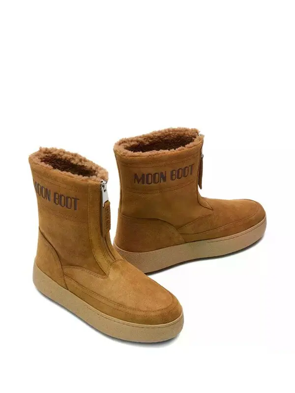 Moon Boot Zip-front Suede Boots - Brown