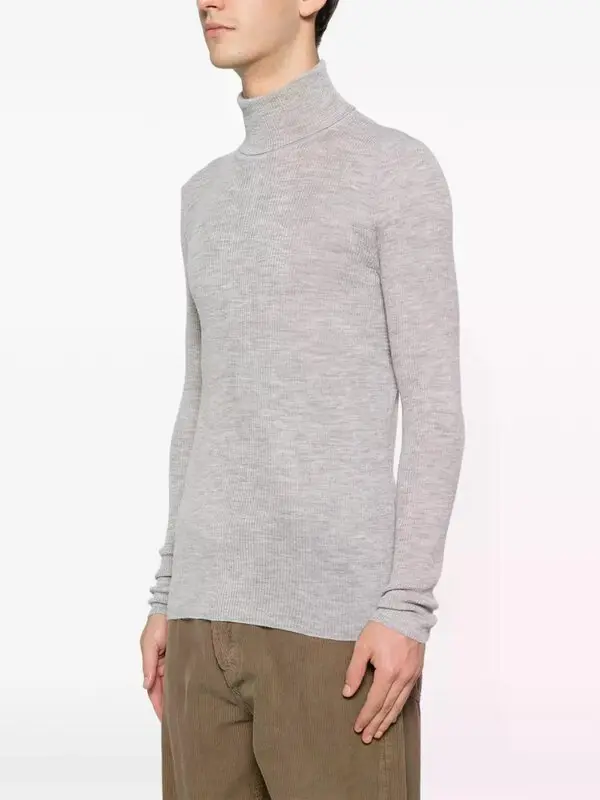 SUNFLOWER Roll-neck Long-sleeve Sweater - Grey