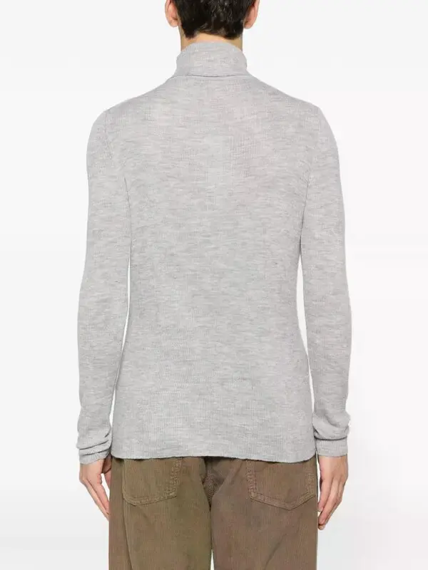 SUNFLOWER Roll-neck Long-sleeve Sweater - Grey