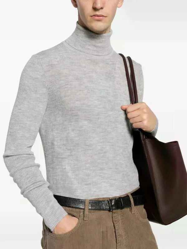 SUNFLOWER Roll-neck Long-sleeve Sweater - Grey