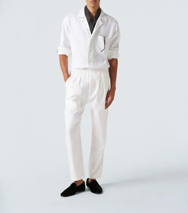 TOM FORD Steven Striped Velvet Loafers