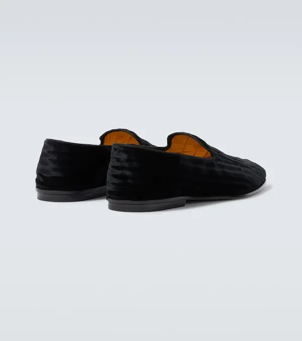 TOM FORD Steven Striped Velvet Loafers