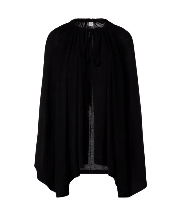 TOTEME Wool And Silk Jersey Cape - Black