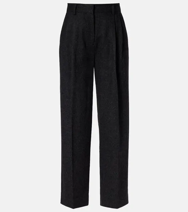 TOTEME Wool-blend Flannel Straight Pants