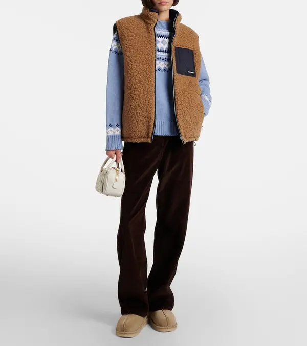 Miu Miu Shearling-lined Suede Ankle Boots - Beige