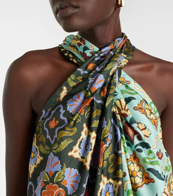 ALEMAIS Alémais Cece Floral Halterneck Top - Multicoloured