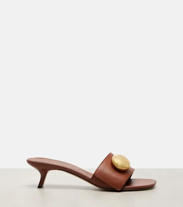 Loewe Pebble Anagram Leather Mules