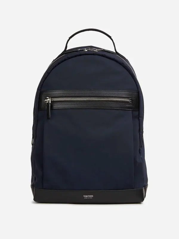 TOM FORD Nylon And Leather Backpack - Navy Blue