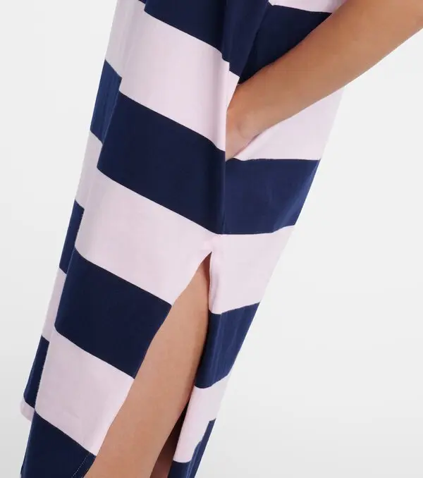 Coperni Striped Cotton Polo Dress - Blue