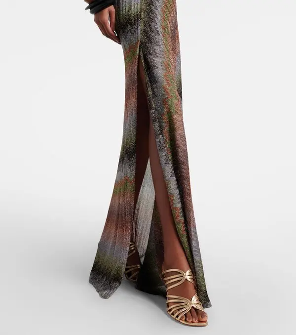 Missoni Zigzag Halterneck Lamé Maxi Dress - Multicoloured