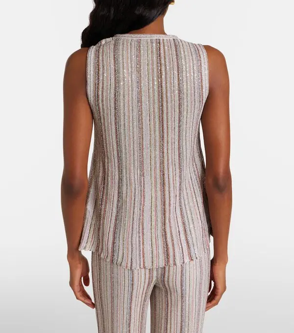 Missoni Sequined Striped Lamé Top - Multicoloured