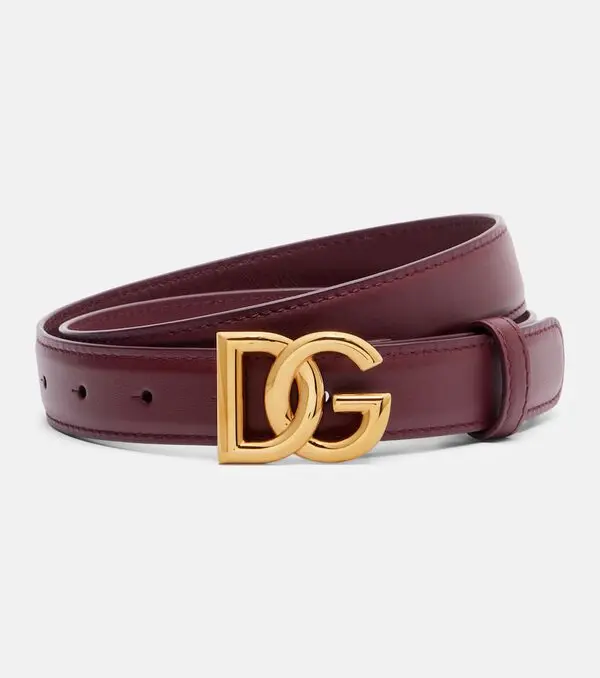 Dolce & Gabbana Leather Belt - Burgundy