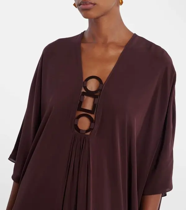 ADRIANA DEGREAS Ring-detail Draped Kaftan