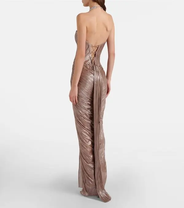 MARIA LUCIA HOHAN Alessandra Draped Lamé Gown