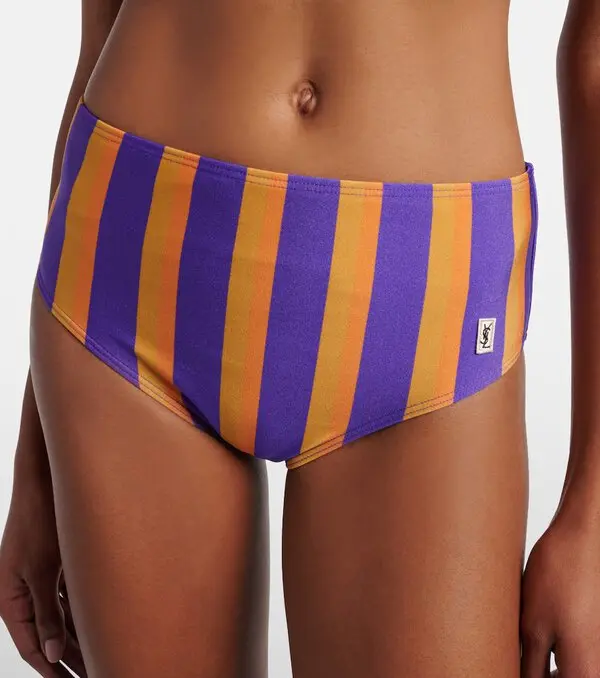 Saint Laurent Striped Bikini Bottoms