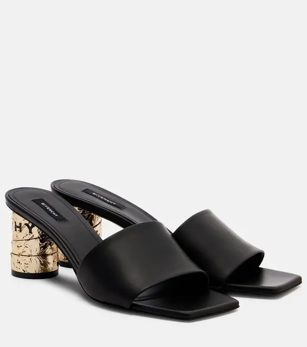 Givenchy Tape 65 Leather Mules - Black