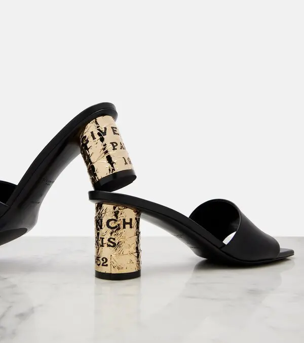 Givenchy Tape 65 Leather Mules - Black