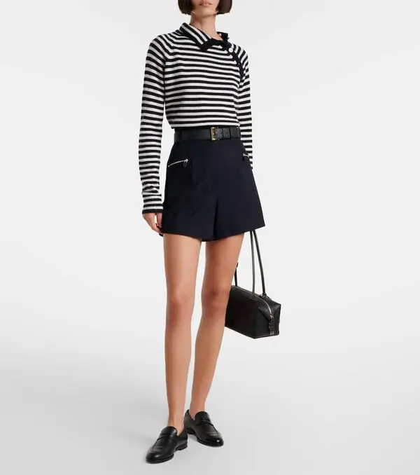 Max Mara Paniere Striped Cashmere Turtleneck Top