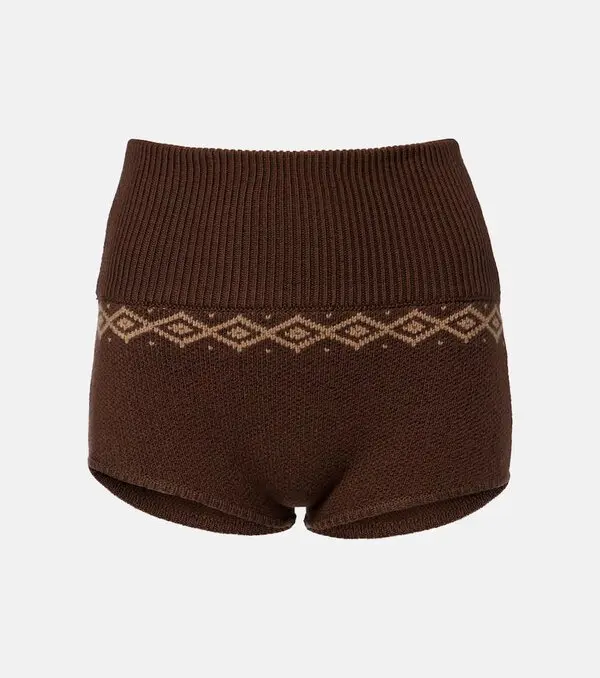 Magda Butrym Jacquard Wool Shorts