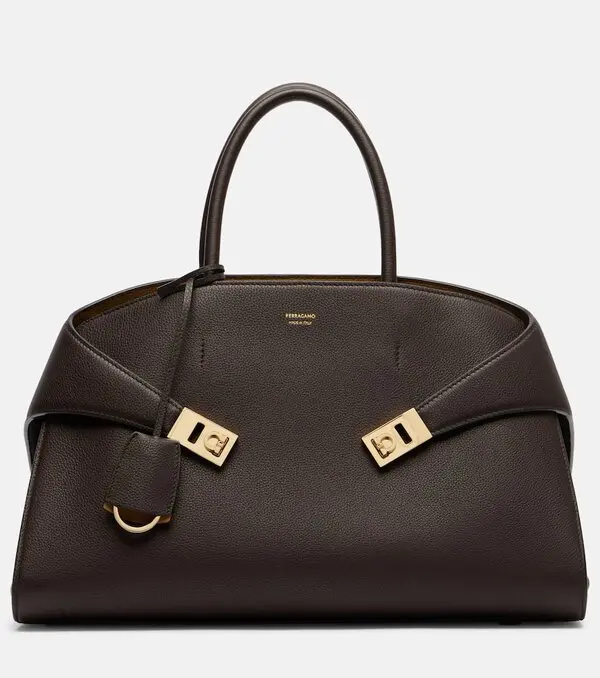 FERRAGAMO Hug Medium Leather Tote Bag