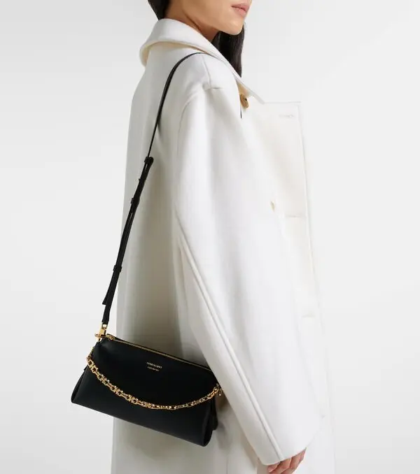 FERRAGAMO Gancini Mini Leather Shoulder Bag - Black