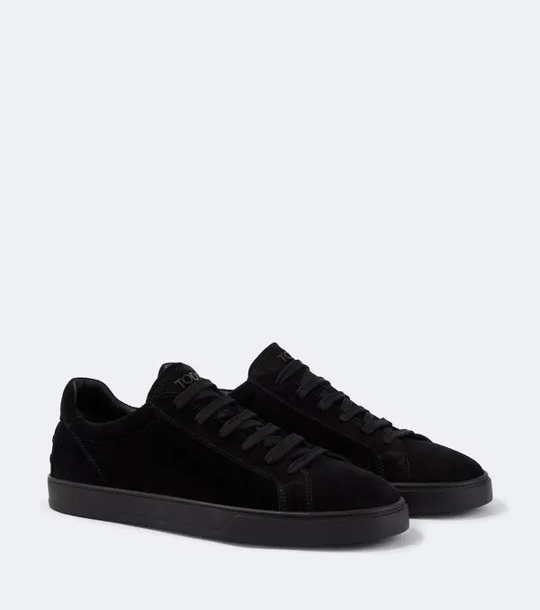 TOD'S Suede Lace-up Sneakers - Black